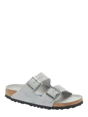 BIRKENSTOCK Arizona Soft Footbed Slide Sandal - Pure Sage Suede