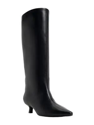 CALL IT SPRING BY ALDO Aliccia Pointed-toe Knee High Kitten Heel Boots - Black