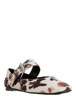 CALL IT SPRING BY ALDO Azurra Mary Jane Flat - Bone/brown Print Calf Hair