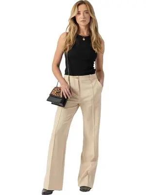 SAINT + SOFIA Cambridge Tailored Wide Leg Pant Beige