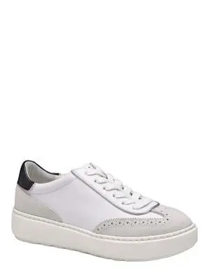 JOHNSTON & MURPHY COLLECTION Cammie Low Top Sneakers - White Glove Leather/suede