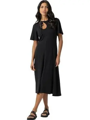 SAINT + SOFIA Freya Tie Midi Dress - Black