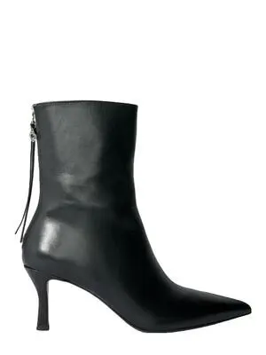 Maje Leather Ankle Boots - Black