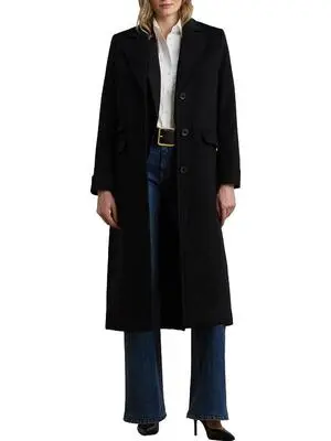 Ralph Lauren Wool And Cashmere-Blend Reefer Coat Black