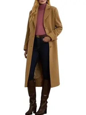 Ralph Lauren Wool And Cashmere-Blend Reefer Coat Camel