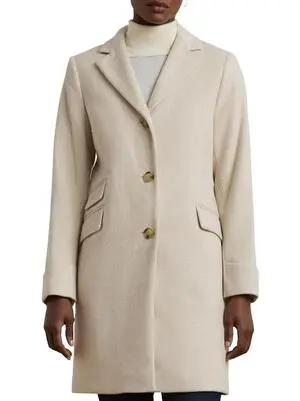 Ralph Lauren Wool-blend Reefer Coat - Cream/beige