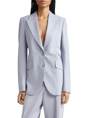 Stella McCartney Wool Canvas Fitted Blazer - 4218 - Cloudy Blue