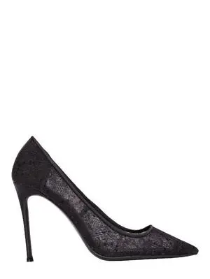 BLACK SUEDE STUDIO Marina 100 Pump - Black Sequin Lace