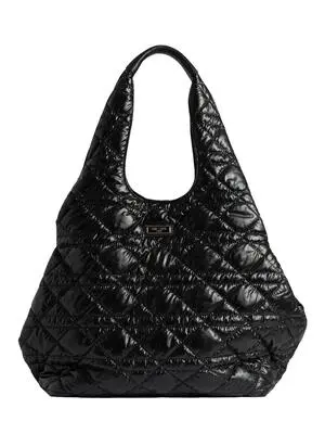 SAINT + SOFIA Large Stella Quilted Shoulder Tote Bag - Black