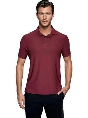 24SEVENMEN Wrinkle Resistant 3 Button Polo Shirt Wine