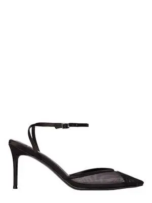 BLACK SUEDE STUDIO Cara 80 Mesh Pump - Black Mesh