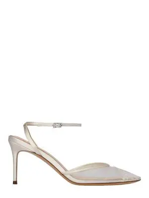 BLACK SUEDE STUDIO Cara 80 Mesh Pump - White Mesh