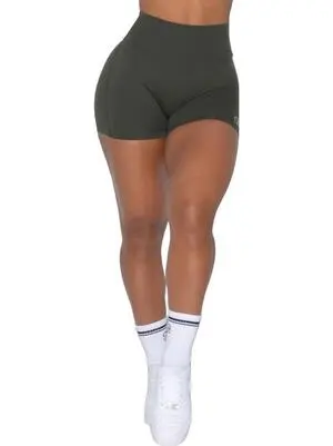 BOMBSHELL SPORTSWEAR High-waisted Solid Shorts - Deep Ivy