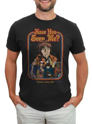 STRANGER THINGS Retro Will Have You Seen Me? Graphic T-shirt - Black