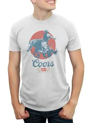 COORS BREWING COMPANY Rodeo Classic Logo Graphic T-shirt - White