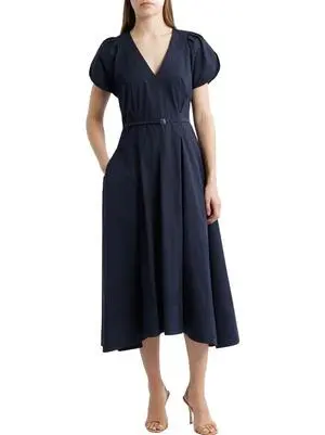 BOSS Demnilia Belted Midi Dress - Sky Captain