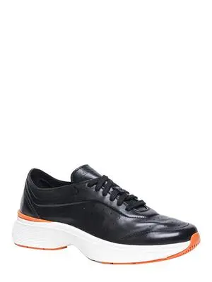 Santoni Bounce Leather Sneakers - Black-n01