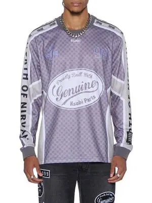 Ksubi Garage Moto Long Sleeve Graphic T-shirt - Black/grey