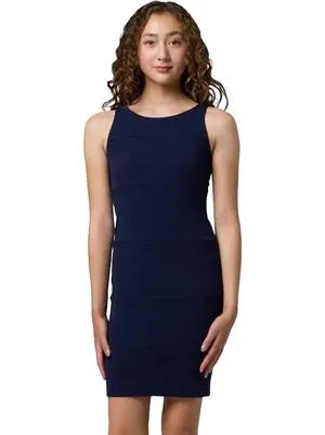 UN DEUX TROIS Panel Fitted Sheath Dress - Navy