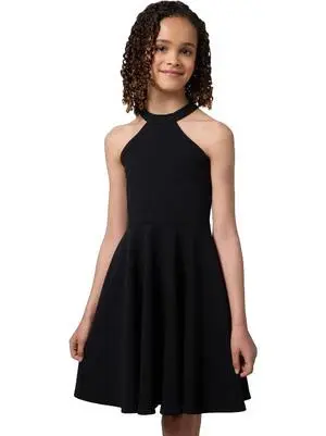 UN DEUX TROIS Skater Halter Dress - Black