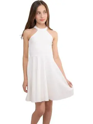 UN DEUX TROIS Skater Halter Dress - Ivory