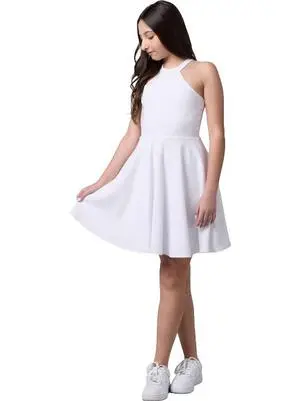 UN DEUX TROIS Skater Halter Dress - White