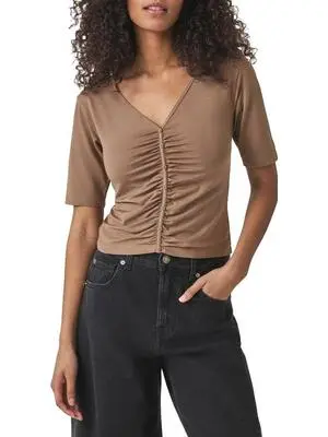 Splendid Yasmina Ruched T-Shirt Pine Bark
