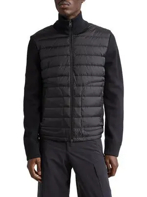 Moncler Maglia Mixed Media Cardigan - Black