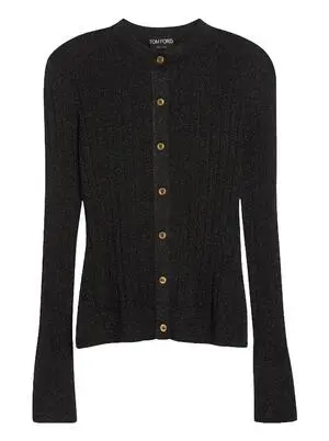TOM FORD Metallic Rib Cardigan - Lb999 Black