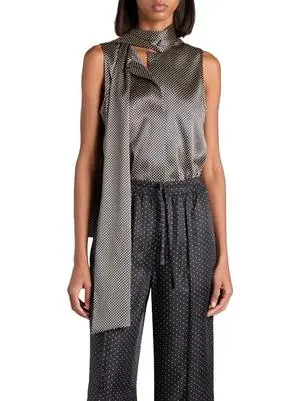 TOM FORD Sleeveless Polka Dot Top - Zblaw Black/white