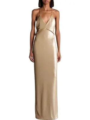 TOM FORD Sequin Embroidered Tulle Gown - By001 Gold