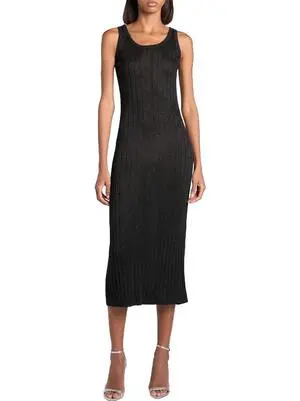 TOM FORD Metallic Rib Midi Sweater Dress - Lb999 Black