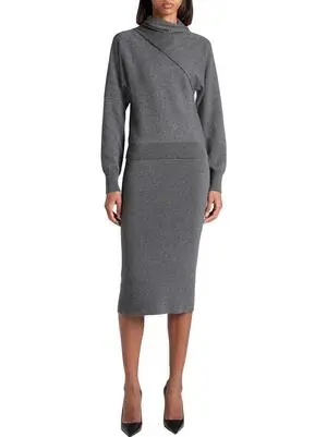 TOM FORD Cashmere & Cotton Wrap Sweater - Ig712 Dark Grey Melange