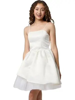UN DEUX TROIS Satin Party Dress - Ivory