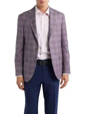 JACK VICTOR Midland Contemporary-Fit Plaid Sport Coat Mauve