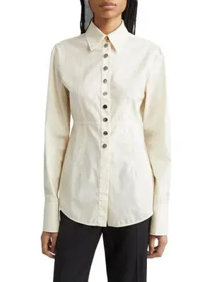 Sportmax Azoto Peplum Shirt - Ivory