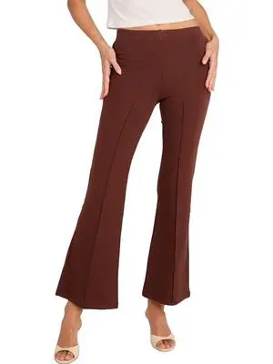 SUNDAY RITUAL Emily Pull-on Flare Ponte Pants - Chocolate