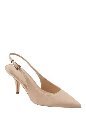 Marc Fisher Dorie Slingback Pointed Toe Pumps Light Natural
