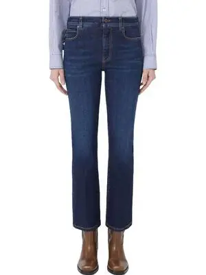 Max Mara Rapallo Slim Fit Ankle Jeans - Navy