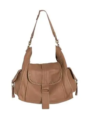 Free People Leigh Distressed Leather Hobo Bag Saddle