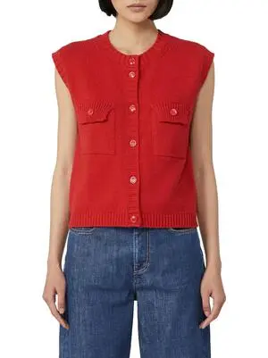 Max Mara Caprara Cotton-blend Sweater Vest - Red