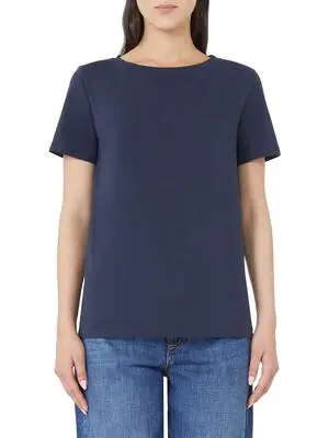Max Mara Crewneck Jersey T-shirt - Navy