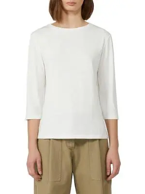 Max Mara Three-quarter Sleeve Jersey T-shirt - White