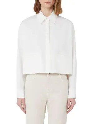 Max Mara Svago Boxy Cotton Button-up Shirt - White
