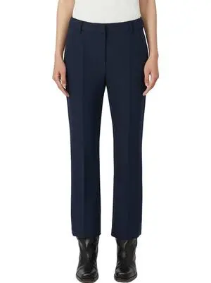 Max Mara Freda High-waist Straight Leg Pants - Navy