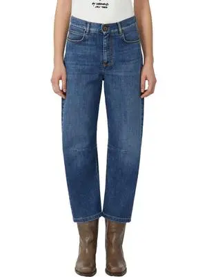 Max Mara Caprile Tapered Crop Jeans - Navy