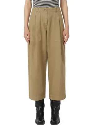 Max Mara Vista Crop Wide Leg Pants - Desert