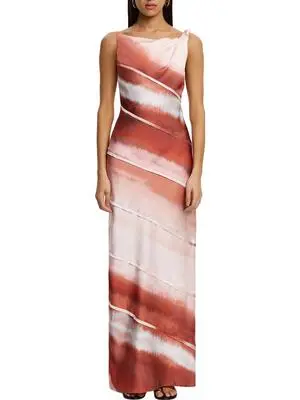 Significant Other Kahlo Stripe Satin Gown - Amber Stripe