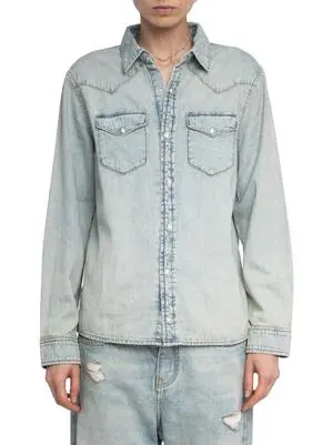 ZADIG&VOLTAIRE Saby Studded Denim Button-Up Shirt