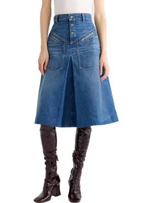 Chloé A-line Denim Skirt - Hazy Blue